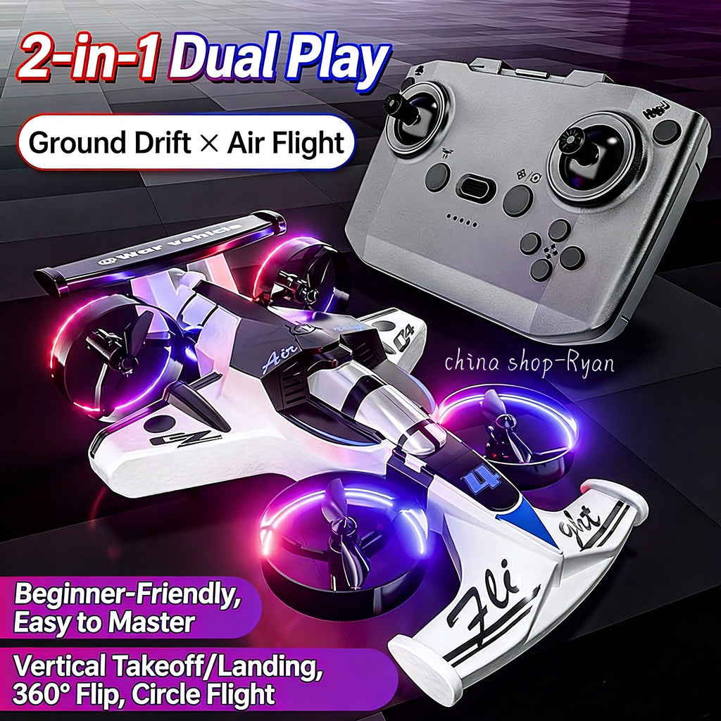 2026 2-in-1 Land Air RC Flying Car, Formula Style Drift Toy Vehicle – 禾小火